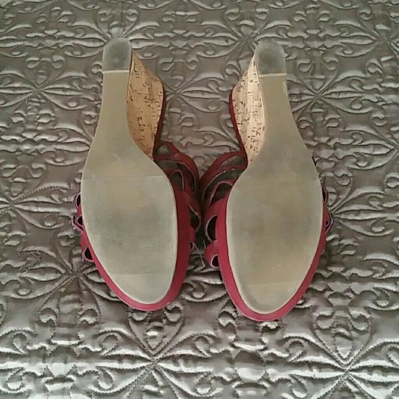 Nine & Co. | Shoes | Red Cork Slides | Poshmark